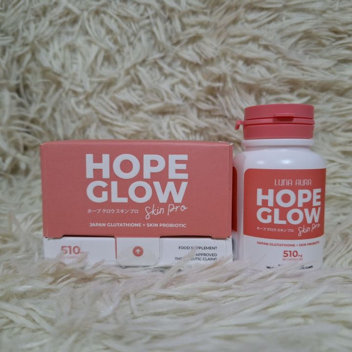 Hope Glow Luna Aura Skin Probiotics Japan Glutathione 510mg 30 Capsules ...