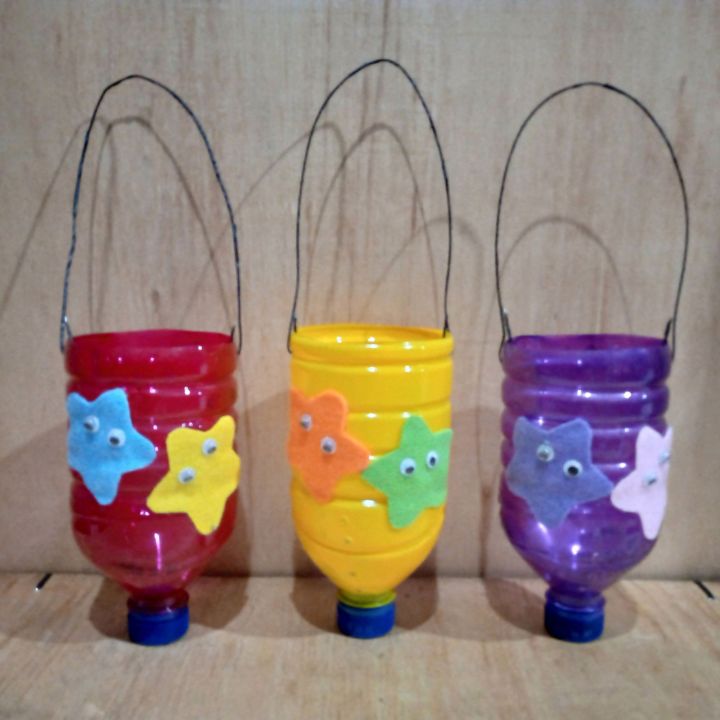 Pot Bunga Gantung Kerajinan Botol Plastik Bekas Daur Ulang Botol ...