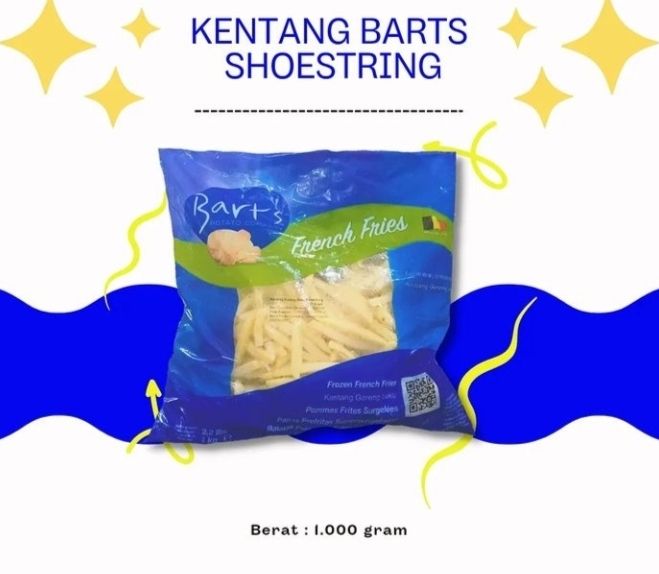 kentang barts shoestring 1kg kentang goreng kentang Frozen kentang enak ...