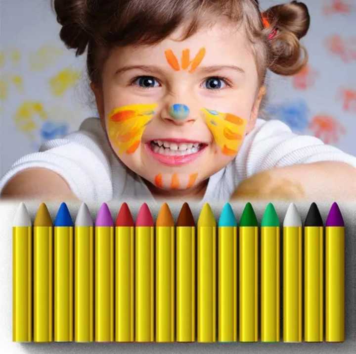 16 Warna Crayon wajah dan Badan Face Painting Anak Make up Crayon Kids ...