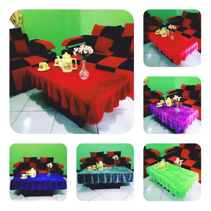 TAPLAK MEJA RUMBAI BULU RASFUR UK PANJANG100 CMXLEBAR 50 CMX RUMBAI 20 ...