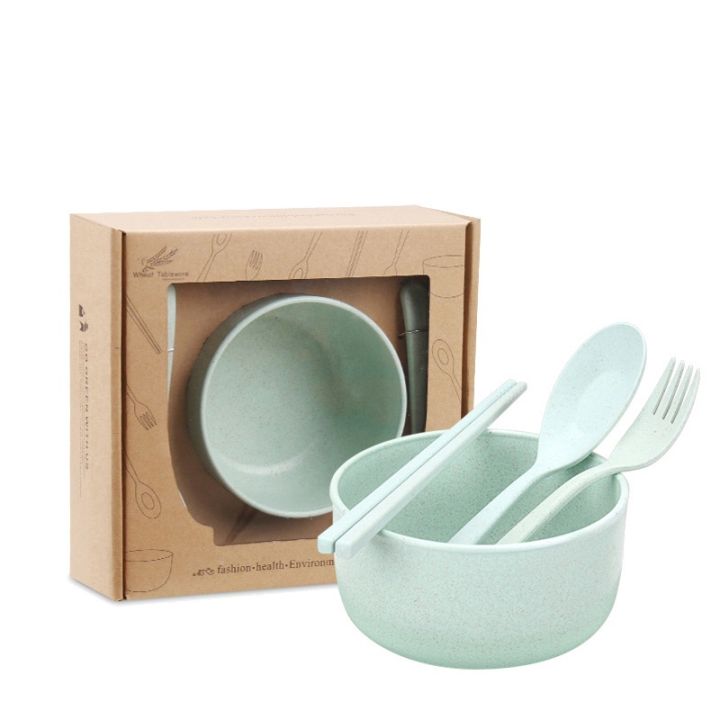 Tetangge Gandum 6 Pcs Peralatan Makan Set Mangkuk / Piring / Sendok ...