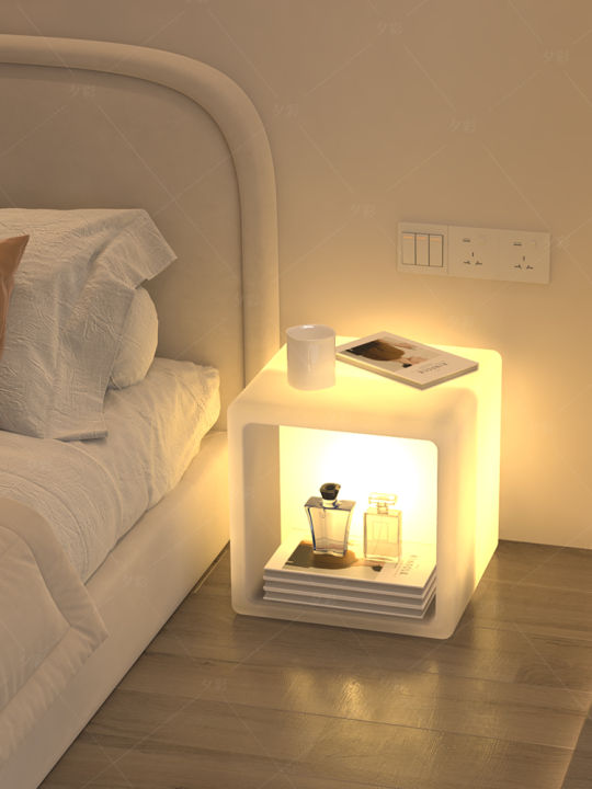 Gingham Floor Lamp Storage Rack Bedside Table Integrated Table Lamp ...