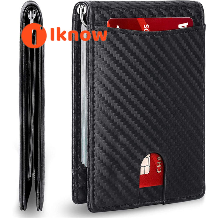 I Know Minimalist Slim Smart Wallet สำหรับผู้ชายพร้อมคลิปบัตรเครดิตเงิน ...