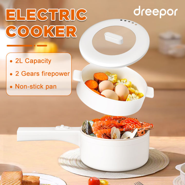 Dreepor 2L Multi Function Cooker Electric Pot With Steamer Electric ...