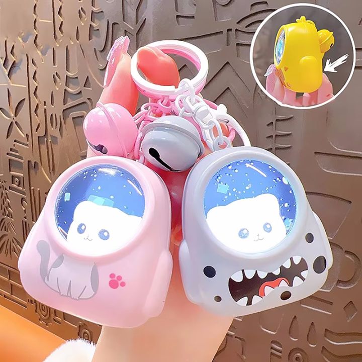 🔥HOT🔥Creative Romantic Starry Sky Bear Bag Night Light Keychain Kawaii ...