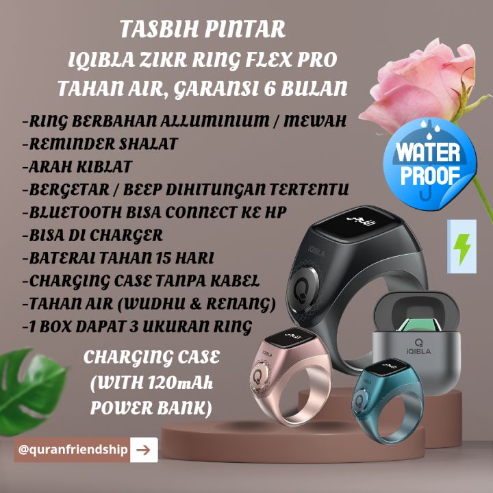 TASBIH IQIBLA ZIKR RING TAHAN AIR ALUMINIUM ALLOY DIGITAL TASBIH SMART ...