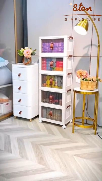 Kitchen Rack Organizer Transparent Stackable Cabinet Rak Cabinet ...