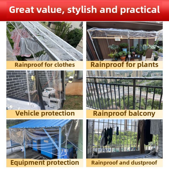 MONLEYTA | Transparent Waterproof Sun Protection PVC Tarp Plastic Sheet ...