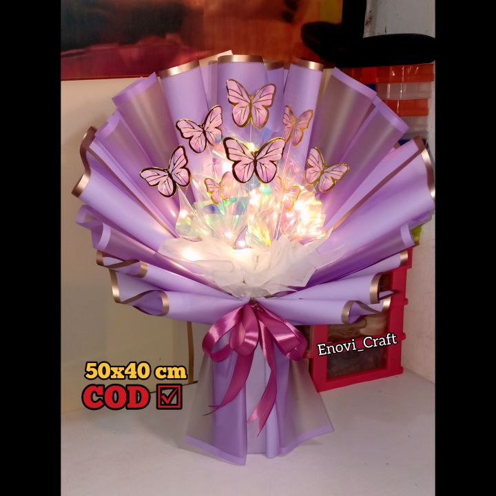 Buket kupu kupu led / butterfly bouquet / buket wisuda / buket bunga ...