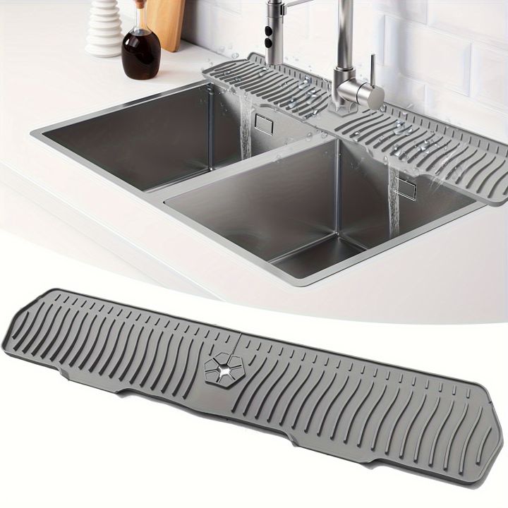 1/2pc-Silicone Faucet Water Catcher Mats,Kitchen Sink Spill-Proof ...