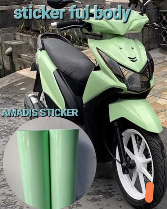 STIKER SKOTLET MOTOR FUL BODY BEAT HIJAU MUDA PASTEL SCOTLITE GREEN ...