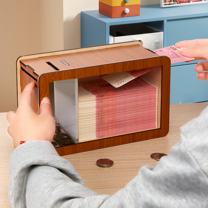 Wooden Money Box Birthday Gift for Men Non-refundable Family Finance ...