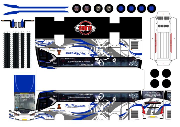 POLA PAPERCRAFT BUS HARIYANTO SKALA 50/POLA PAPERBUS TERMURAH COD ...