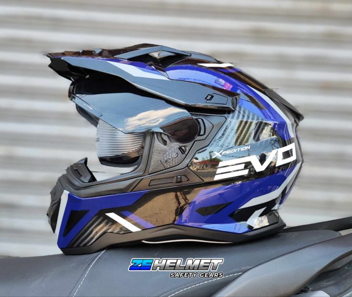 EVO DX-7 GD TRAVERSE MOTARD/ DUAL SPORT DUAL VISOR WITH EXTRA CLEAR ...