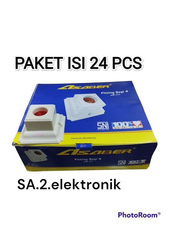 (Paket isi 24 Pcs) ASABER FITTING LAMPU PLAFON KOTAK | FITING LAMPU ...