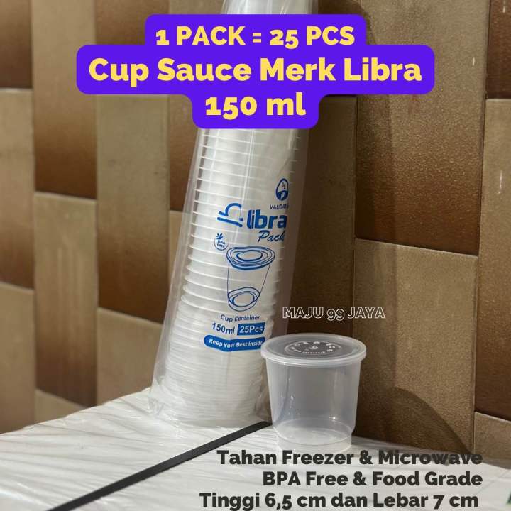 (25 PCS) Pudding Cup Sauce Cup Plastik 150ML Libra per Pack | Thinwall Tempat Saus Tomat Sambal ...
