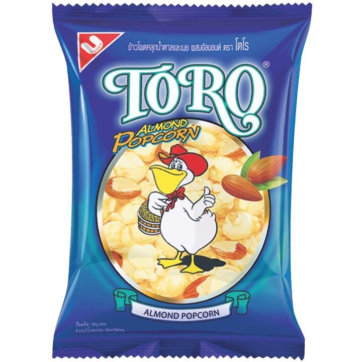 TORO Almond Caramel Popcorn TORO โตโร อัลมอนด์ รุ่น20บาท ขนาด60g ...