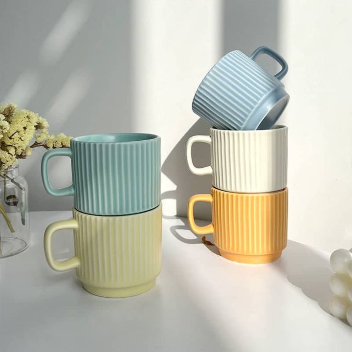 Macaroon Color Creative Ceramic Mug Cup Coffee Cup Tea Cup Mugs Milk ...