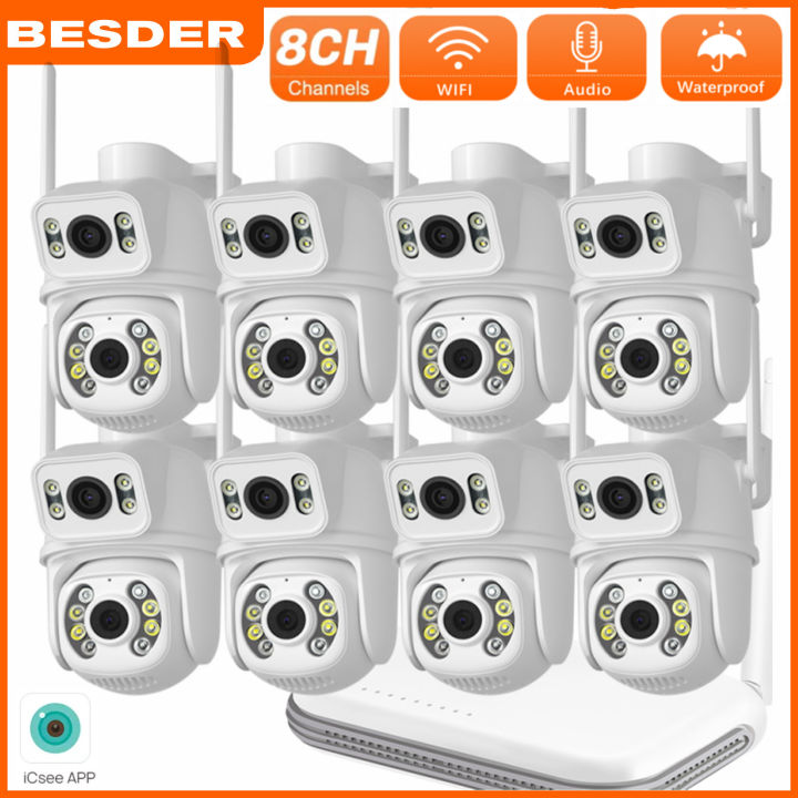 BESDER 8CH Mini NVR 8MP IP CCTV Camera 4K WiFi Camera Auto Tracking Ai ...