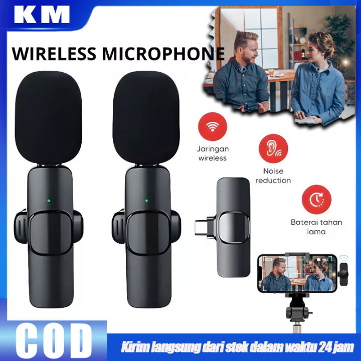 Mikrofon Nirkabel Lavalier Mic Portabel Audio Video pembuatan Rekaman ...