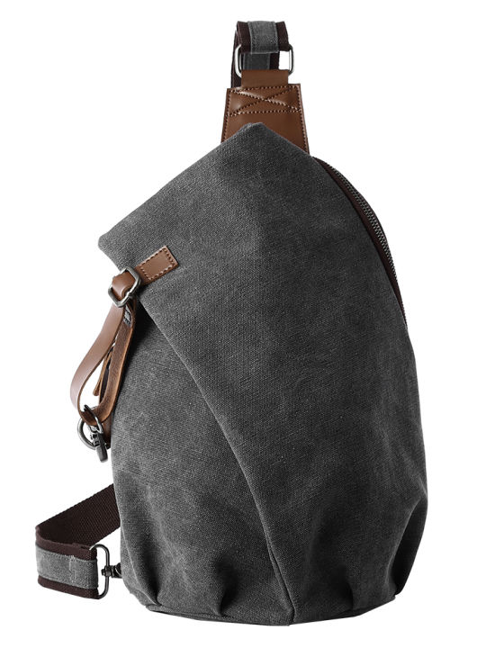 MOYYI Canvas Chest Bag Male Shoulder Diagonal Casual Handbag Dumpling ...