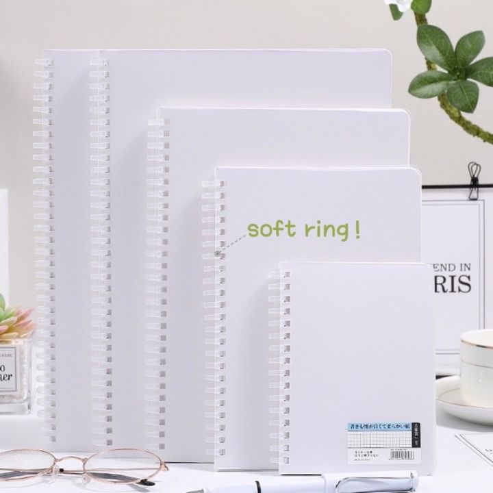 A6/A5/B5 Spiral Notebook Translucent PP Cover Ring Notepad Sketchbook ...