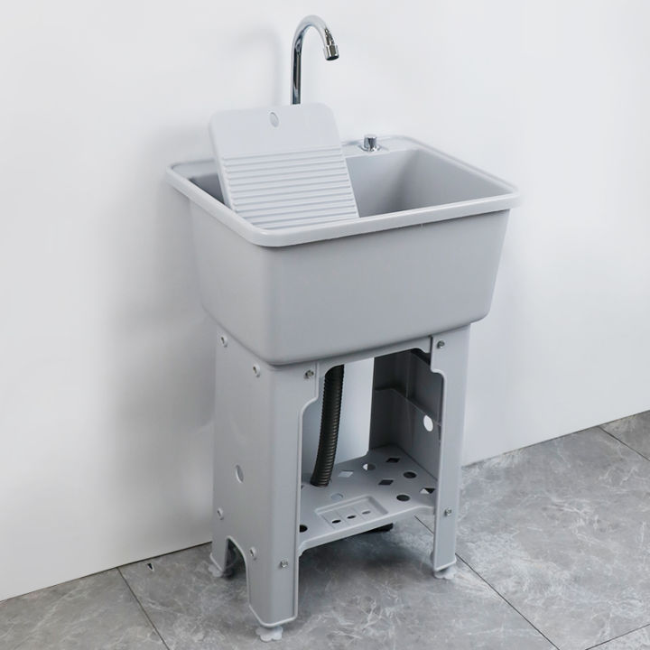Wash Sink Laundry Tub Inter-Platform Basin Integrated Plastic Laundry ...