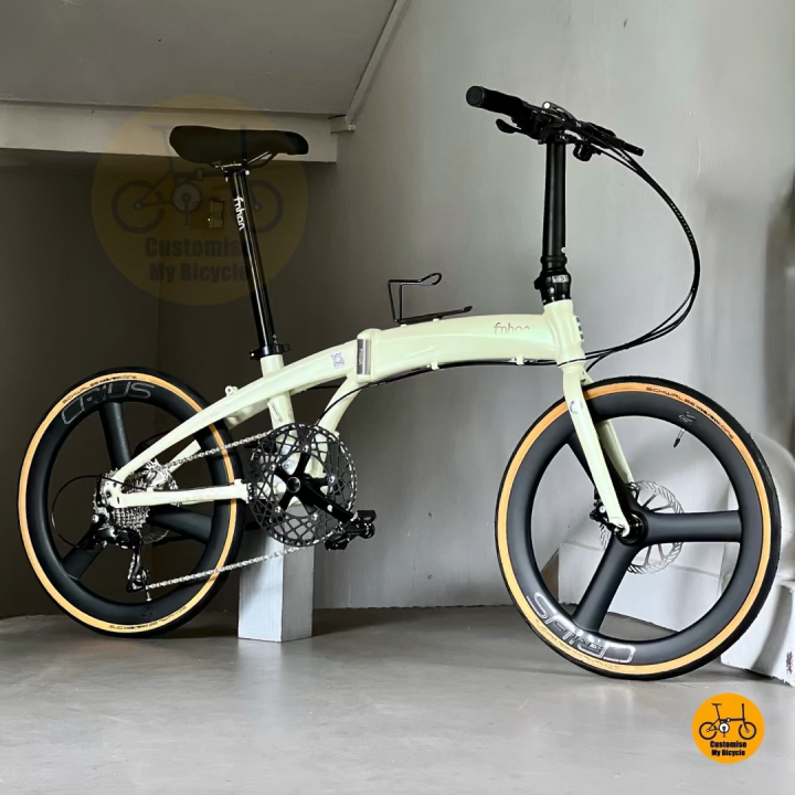 🚖 Fnhon Tornado 22 Inch Foldie Beige • Shimano 9 Gears • 𝗠𝗥𝗧/𝗕𝘂𝘀 ...