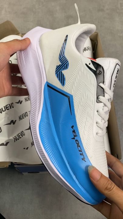 Nuevo Velocity Putih Biru Sepatu Lari Running Pria Best Seller | Lazada ...