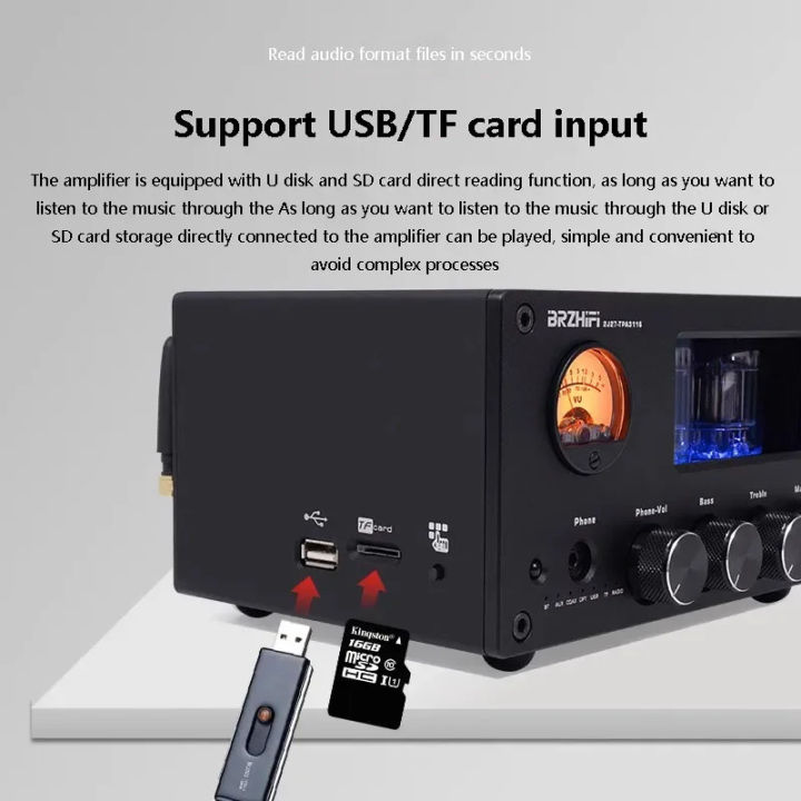 HIFI Tube Audio Power Amplifier 100W Output Power Bluetooth 5.0 Mini ...