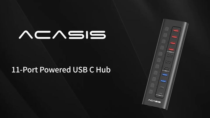 ACASIS ฮับ11พอร์ตชาร์จไฟส่งข้อมูลเร็ว TYPE-C ฮับขนาดกะทัดรัดอเนกประสงค์ ...