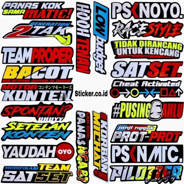 stiker racing, stiker 1 pack, stiker motor, mobil, 1 lembar, fulll ...