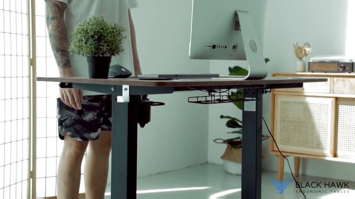 🦅 (𝐒𝐆 𝐒𝐓𝐎𝐂𝐊) Black Hawk Ergonomic Standing Desk / Standing Table ...