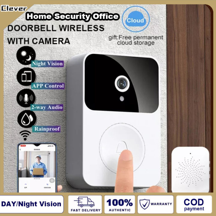 Clever Wireless Doorbell with Camera WIFI Doorbell Hd Smart Night ...