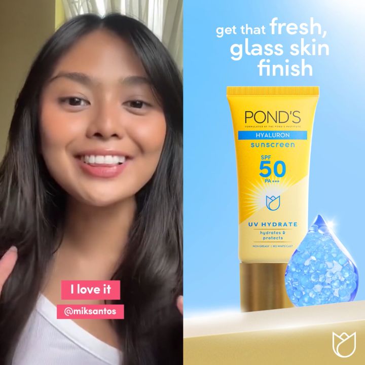 POND's UV Hydrate Sunscreen with SPF 50++++ with Hyaluron for Instant ...