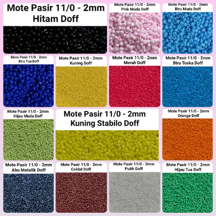 Mote Manik Payet Pasir Doff Ukuran 11/0 - 2mm 20 Gram | Lazada Indonesia
