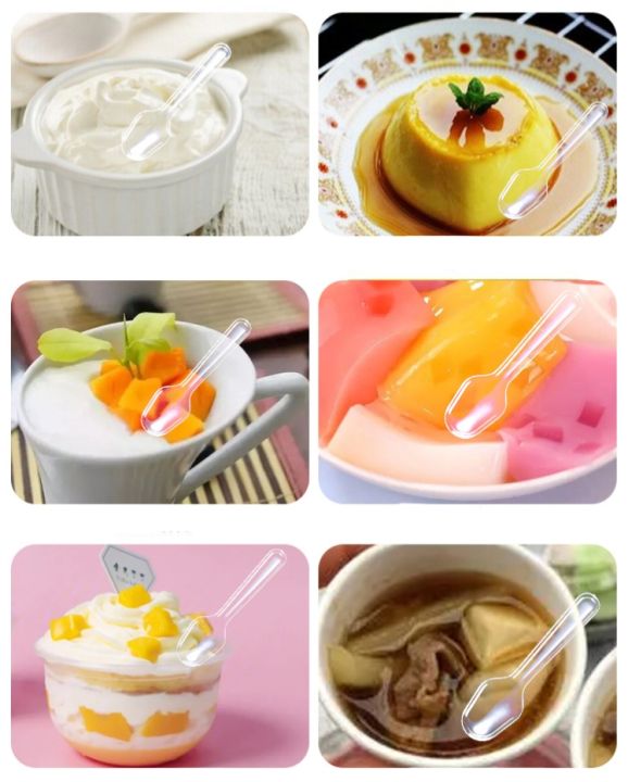 [100 PCS] Sendok Puding / Sendok Jelly Eskrim / Sendok Bening Kecil ...