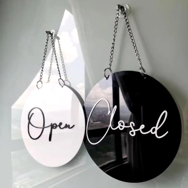 Open close Sign - open closed signage (Free suction + Metal chain) | Lazada