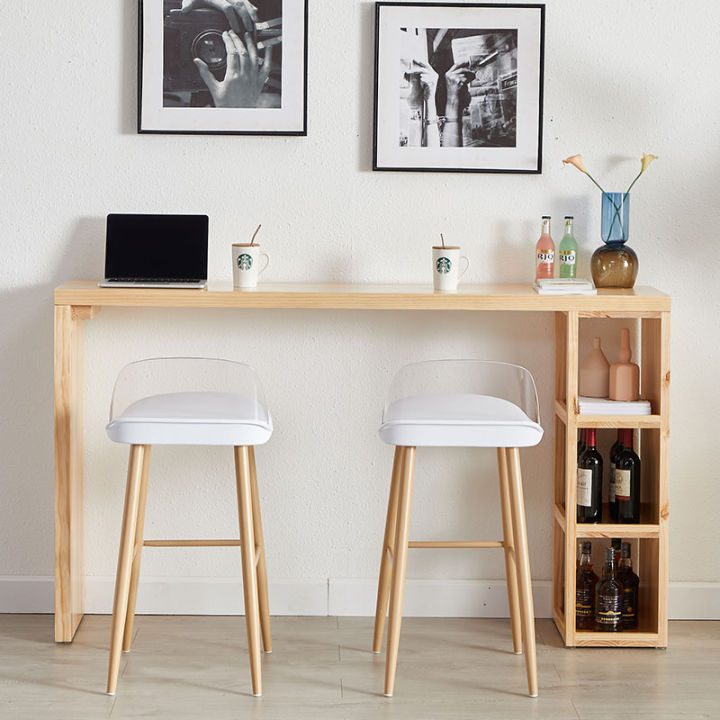 Solid Wood Bar Counter Household Minimalist Modern Small Bar Table Wall ...