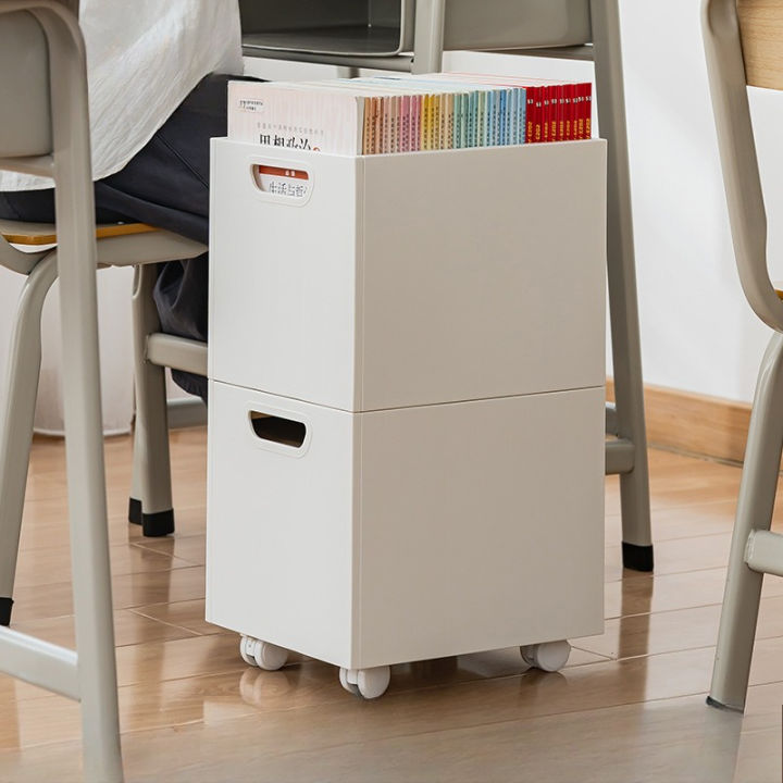 Mobile Bookshelf Under The Table, Simple Student Book Sorting Box with ...