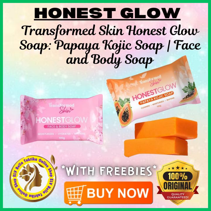 Honest Glow Soap: Papaya Kojic Soap (Orange), Transformed Skin Soap ...