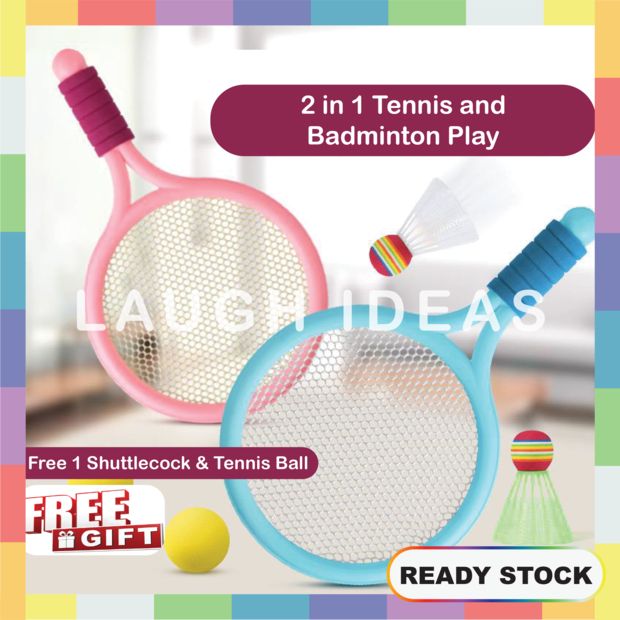 2in1 Tennis Badminton Racket Shuttlecock Kit Kids Children Indoor ...