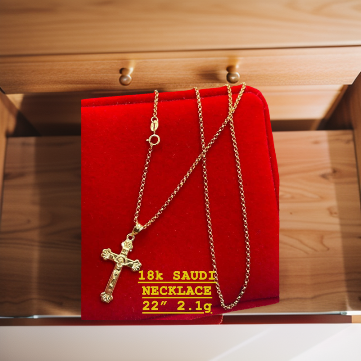 18k SAUDI GOLD NECKLACE TAUCO CHAIN 22” | Lazada PH