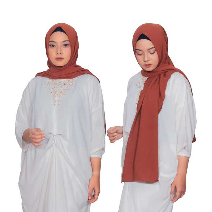 Pashmina curve | Pashmina Oval Crinkle Airflow Premium | Lazada Indonesia