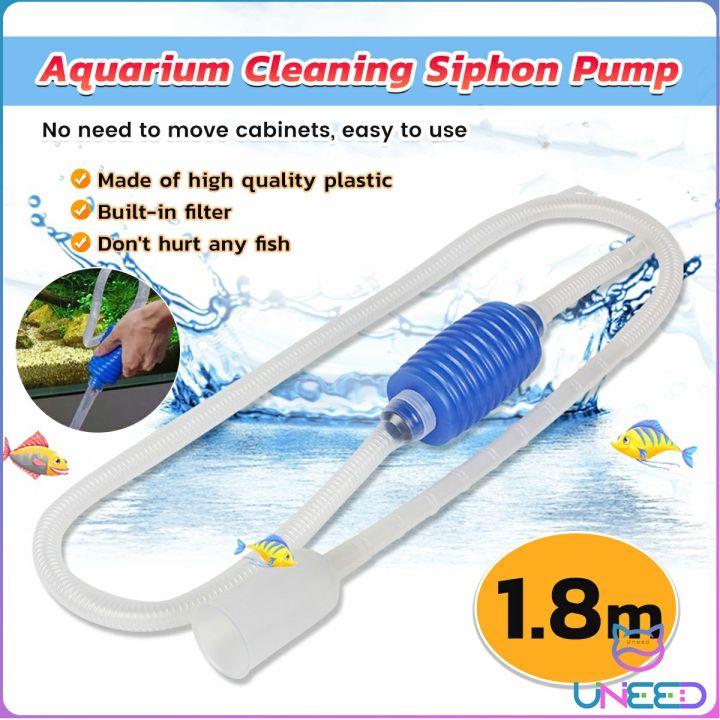 UN Aquarium cleaning siphon pump water changer gravel cleaner fish tank ...