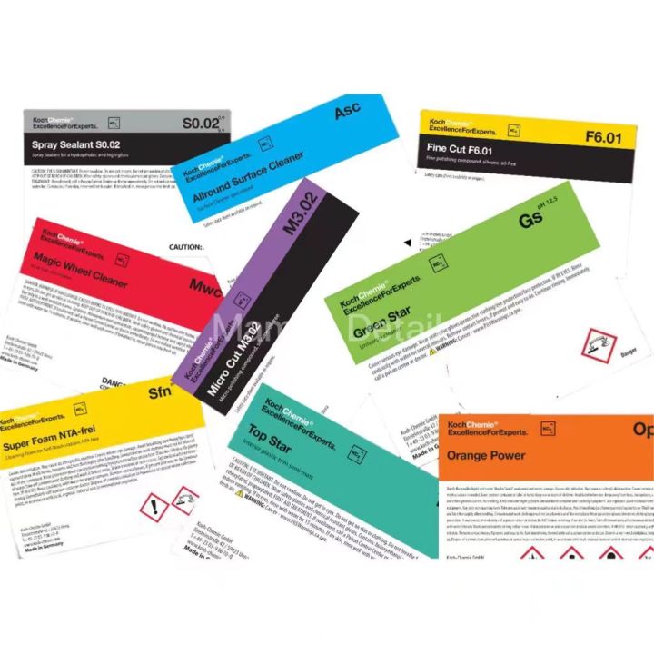German Koch Chemie Bottle Labels Koch Sprinkling Can Sticker Potion ...