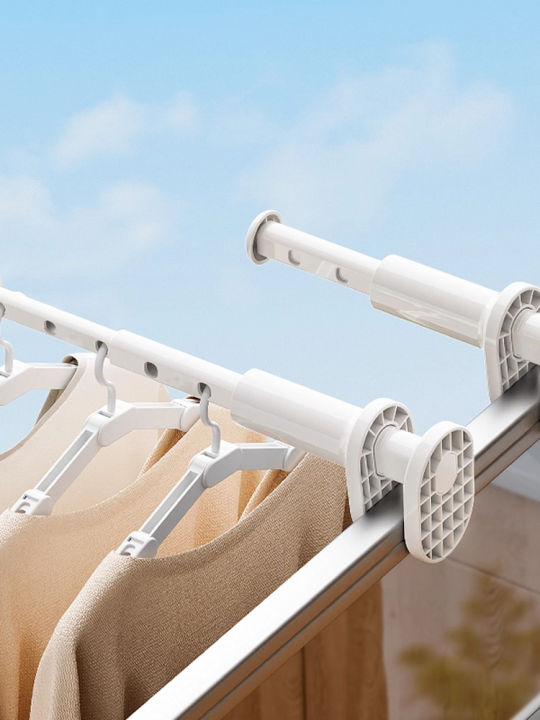 Foldable Balcony Clothes Drying Rack Retractable Guardrail Rod Window ...