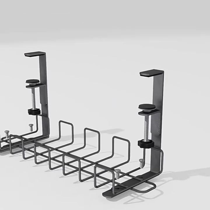 AEGIS Under Desk 40cm 58cm Cable Management Tray, Clamp Mount Cable ...