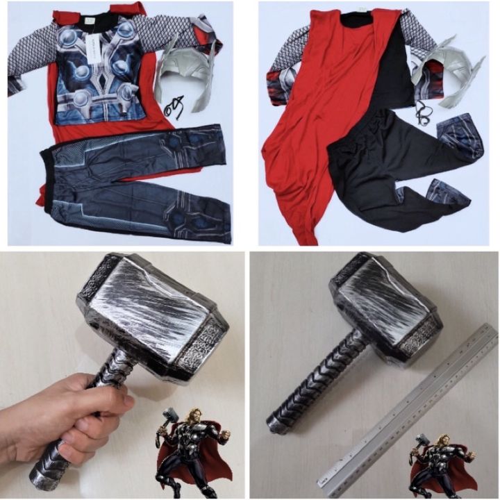 Thorr costume And separate mask,hammer for kids | Lazada
